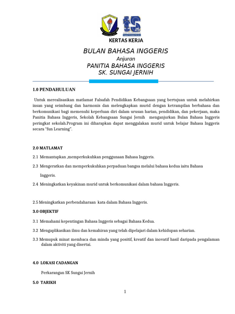 Kertas Kerja Bulan Bi SKSJ 2024 | PDF