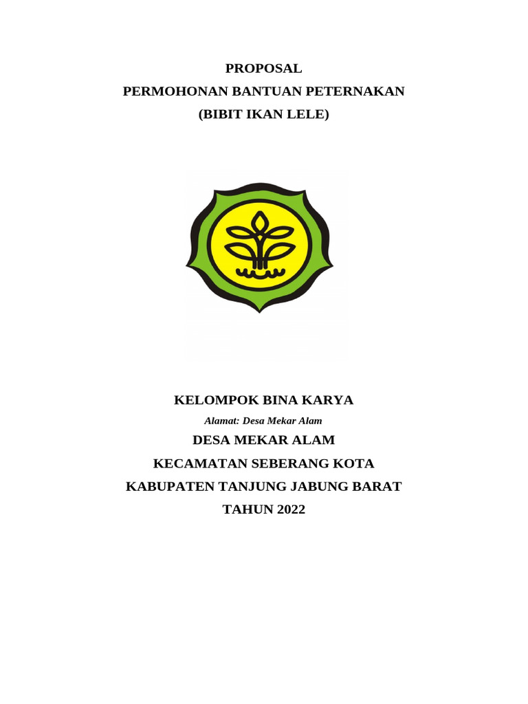 PROPOSAL Bibit Lele | PDF