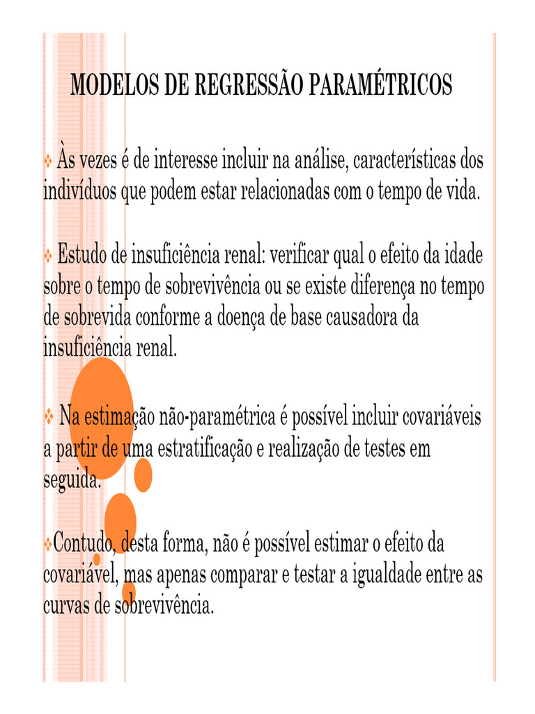Modelos de Regressão Paramétricos | PDF