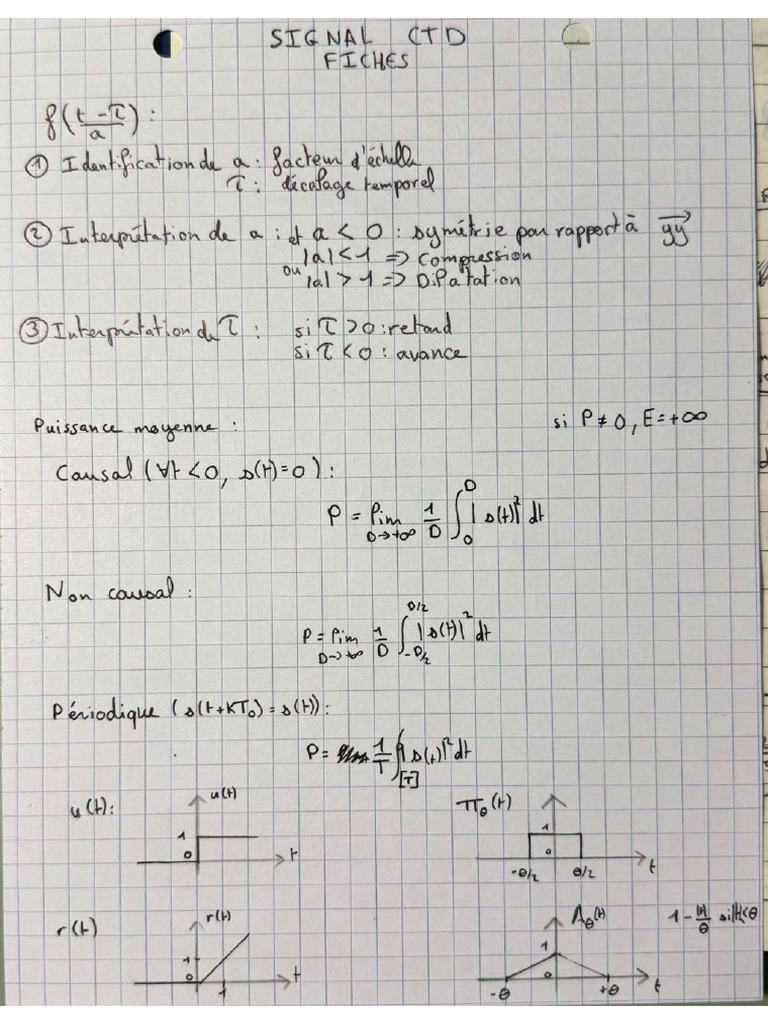 Traitement Du Signal Analogique Fiche1 | PDF