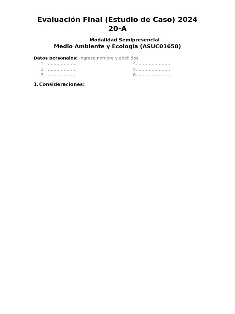 Evaluación Final - Compet Encia Medio Ambiente y Ecología) | PDF ...