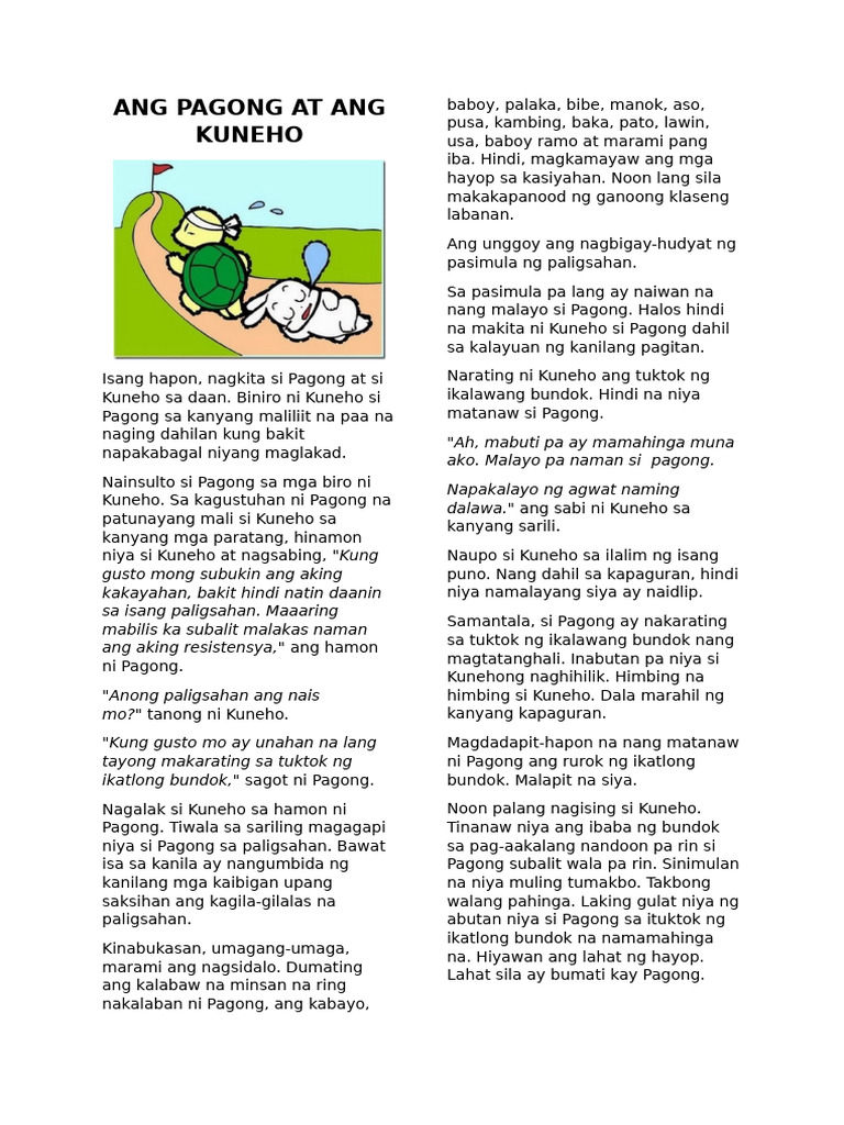 Ang Pagong at Ang Kuneho | PDF