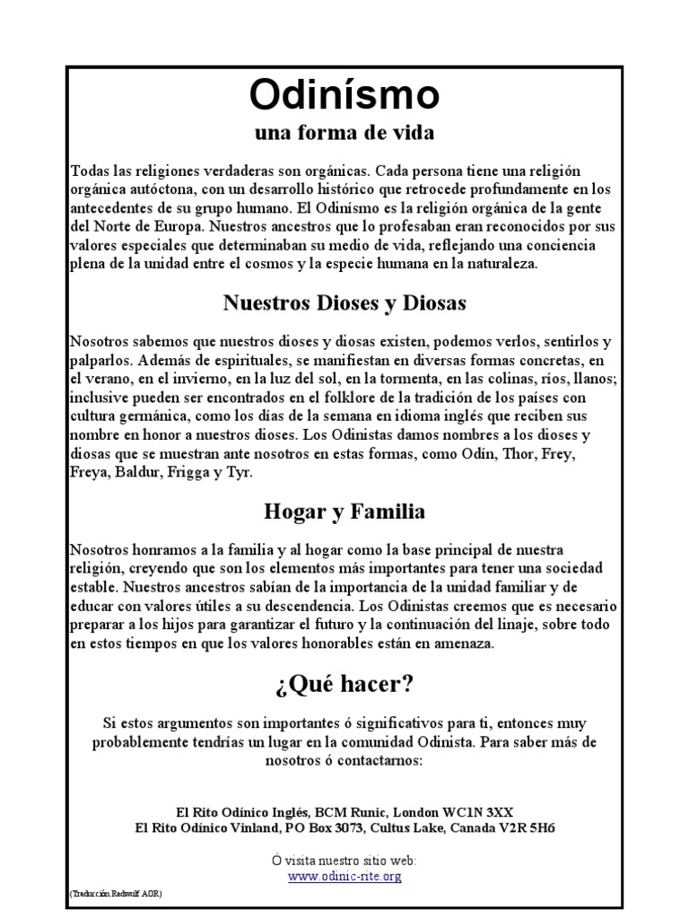 ODINISM - A Way of Life Spanish | PDF