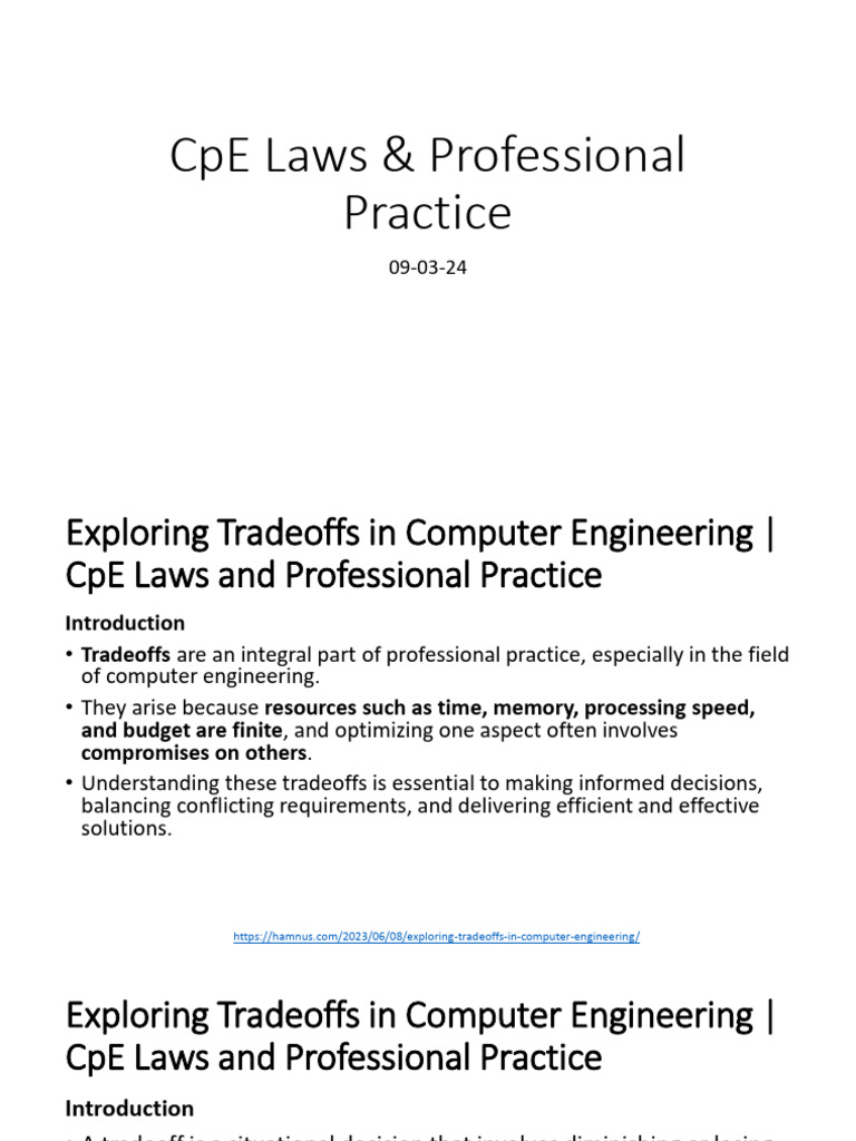 CpE Laws Professional Practice Lec2 | PDF | Trade Off | Computers