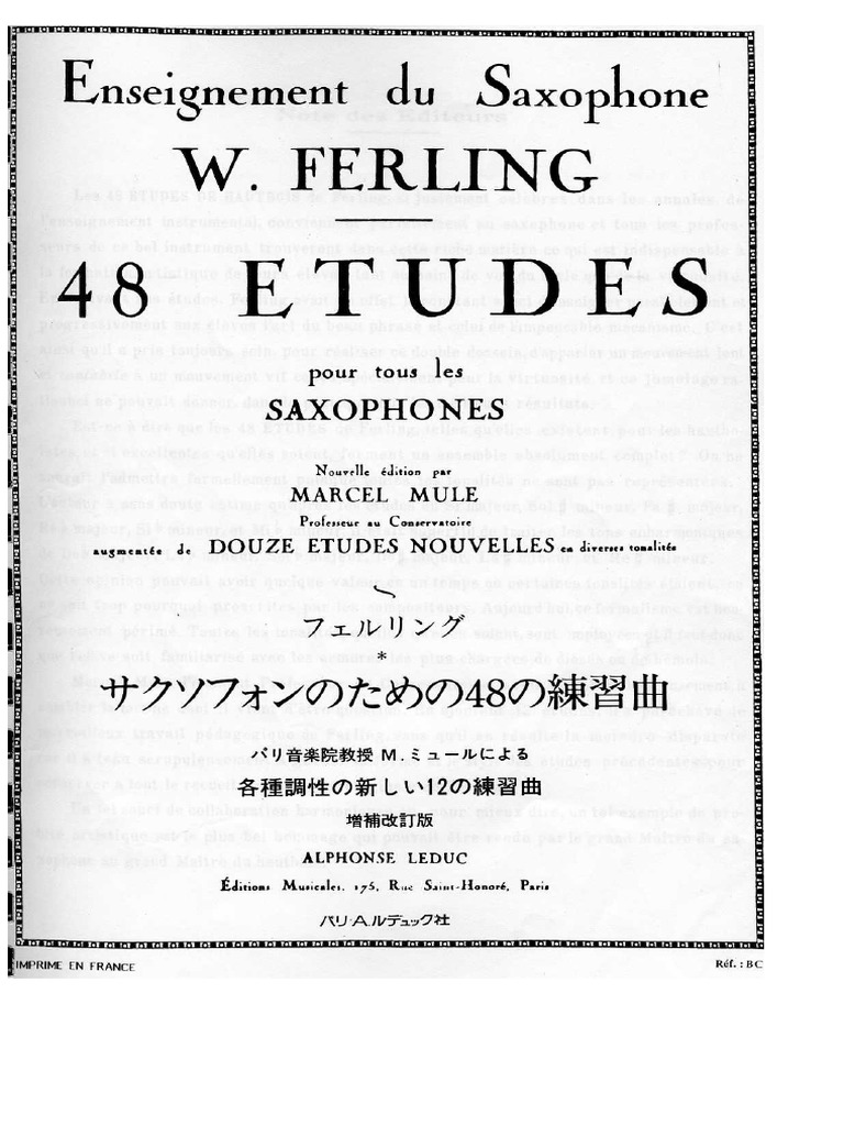 Ferling 48 Etudes Sax PDF | PDF