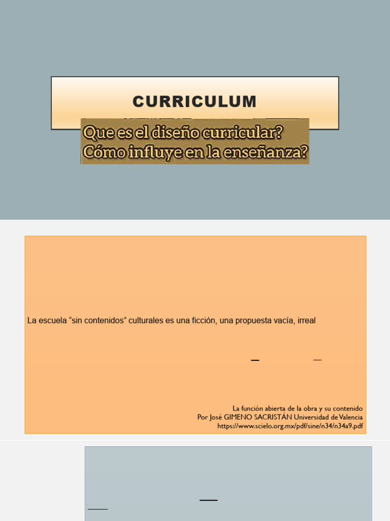 Definición y Función del Currículum Escolar | PDF | Plan de estudios ...