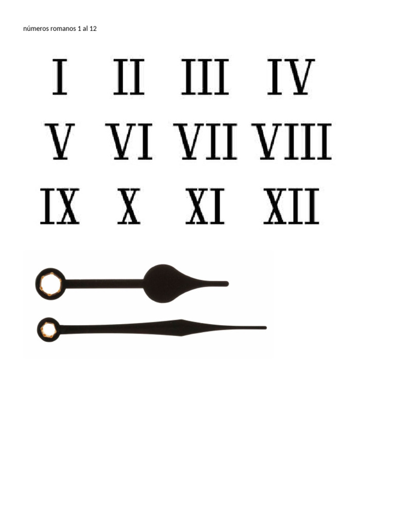 Números Romanos 1 Al 12 | PDF