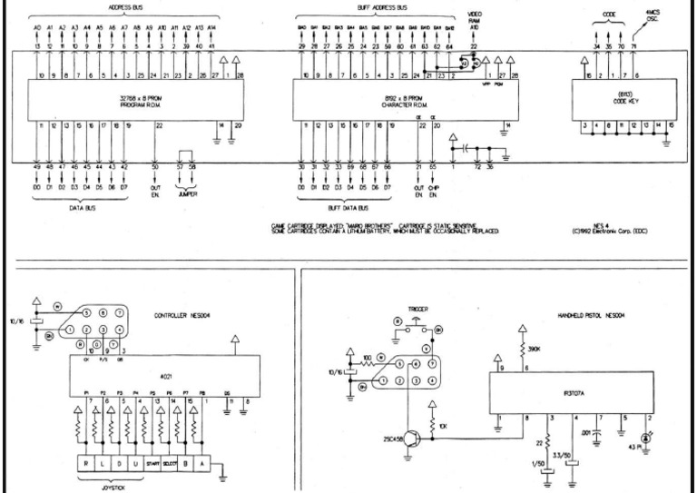 01 Esquema NES-001 Cartucho, Controlador, Zapper | PDF