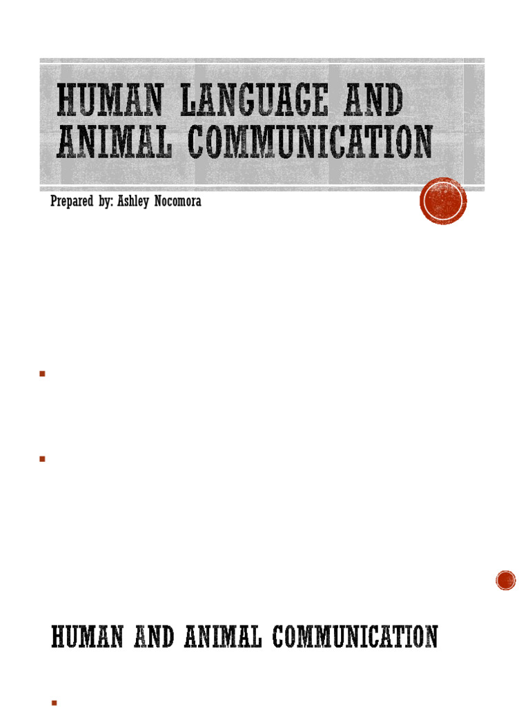 Human Language And Animal Communication Pdf