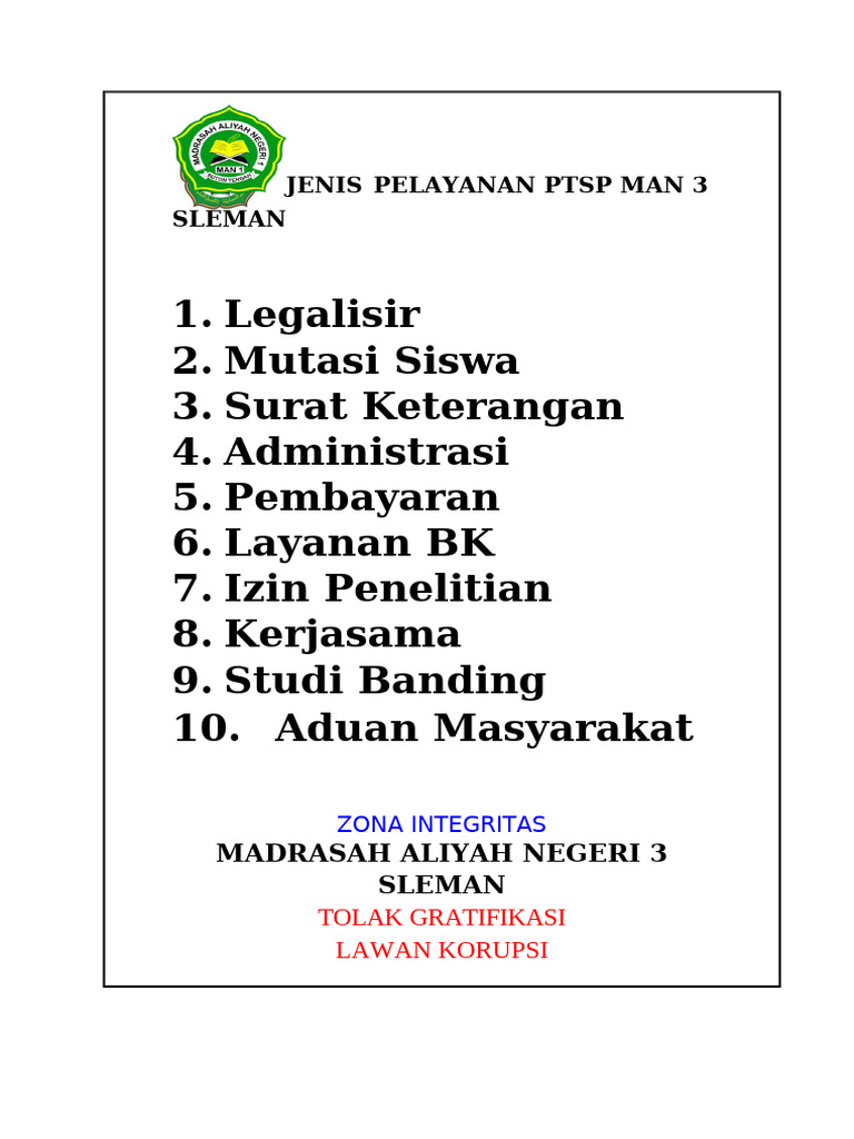 2d5. Jenis Pelayanan PTSP | PDF