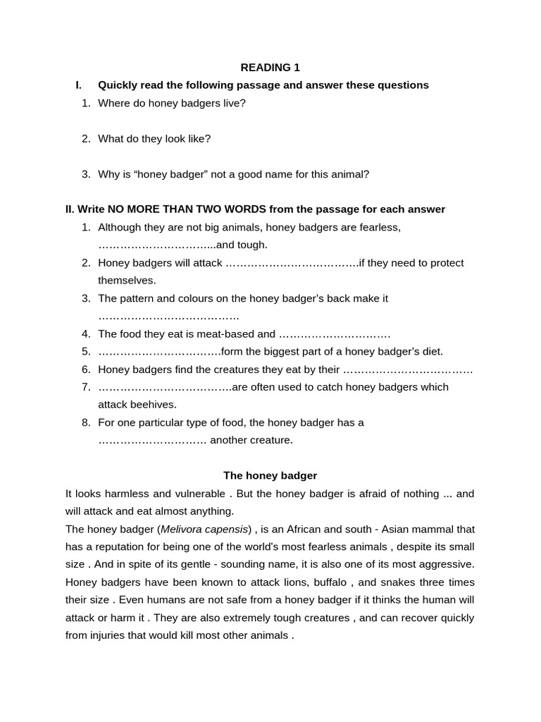 reading practice | PDF