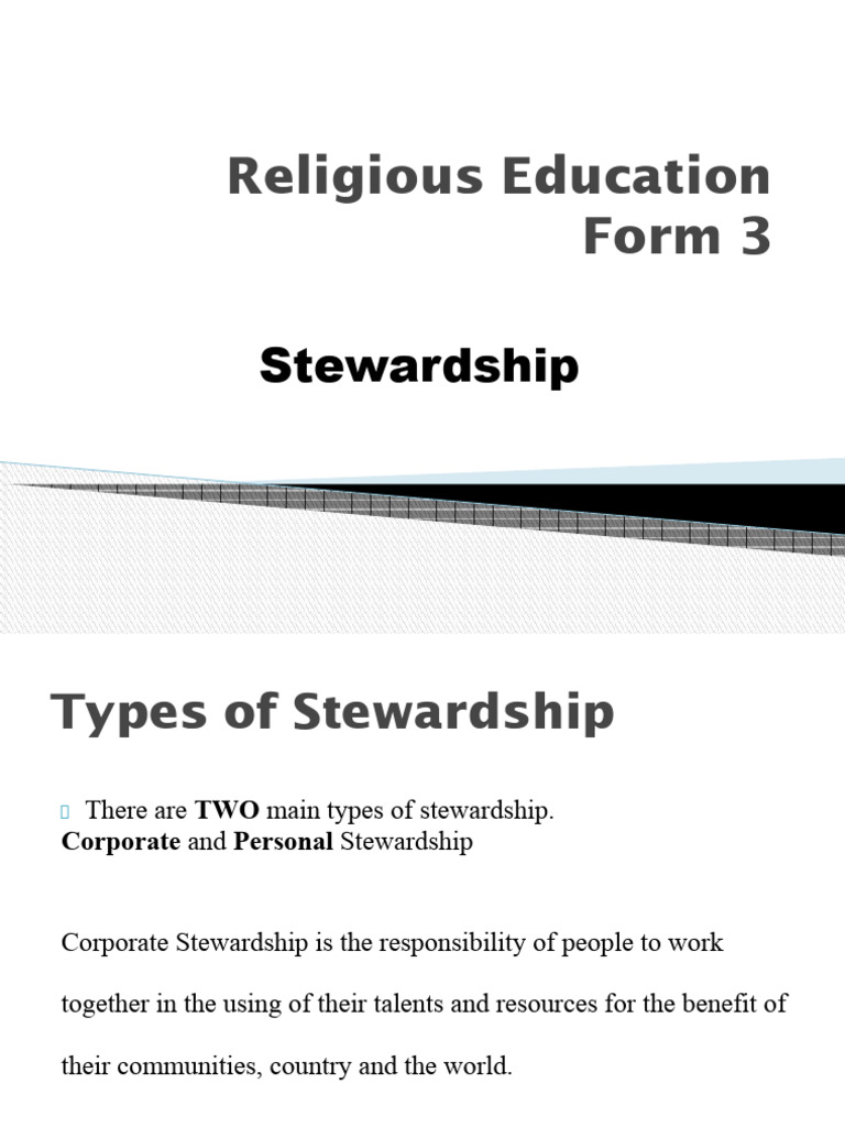 Types of stewardship & Parable of the Talents | PDF