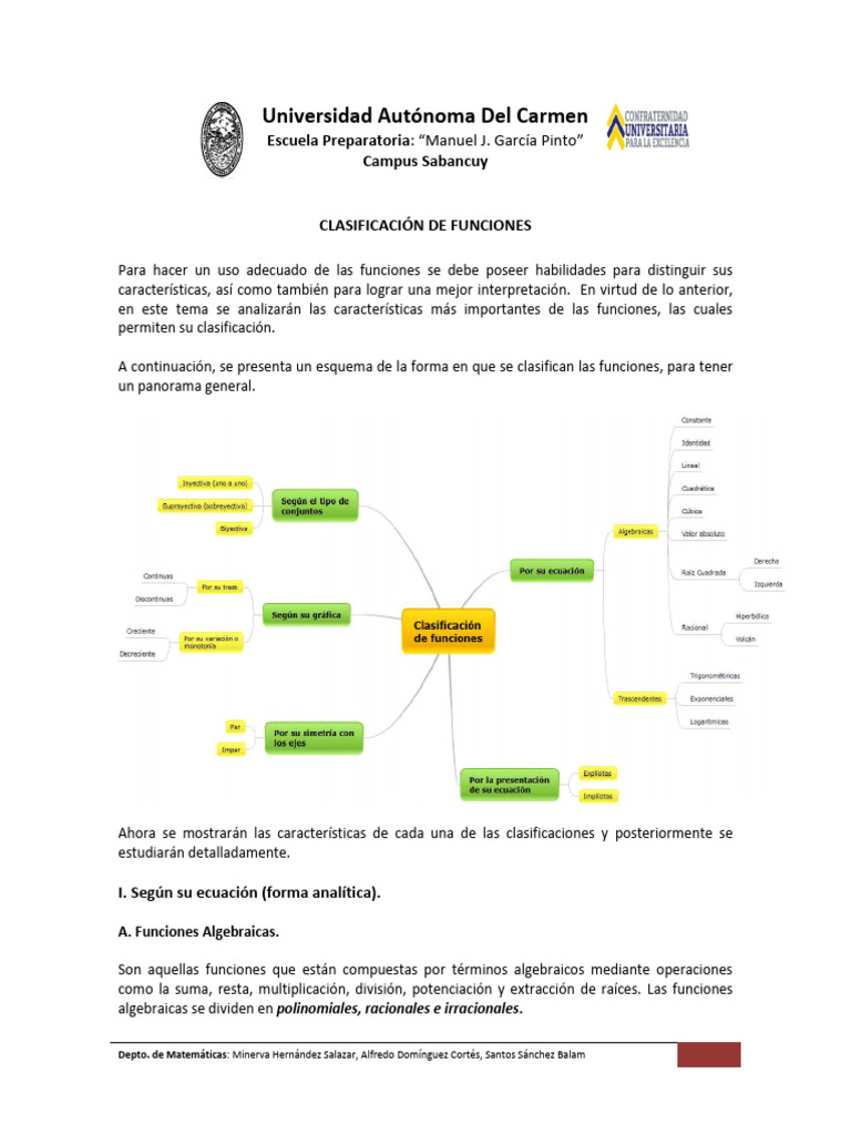 CLASIFICACIÓN DE FUNCIONES TEORÍA (2) | PDF