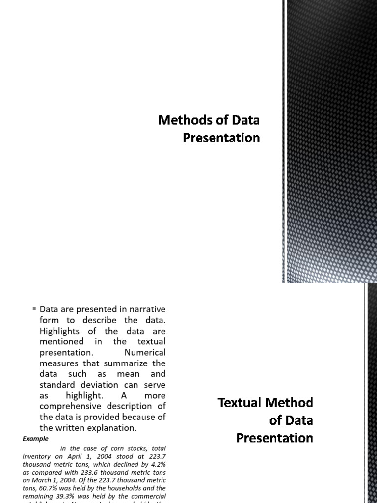 Method of Data Presentation | PDF