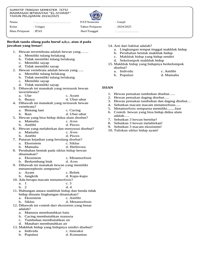 STS 1 IPAS kls3 | PDF