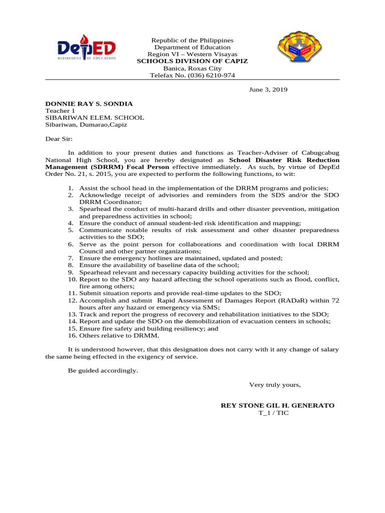 DRRM Designation | PDF