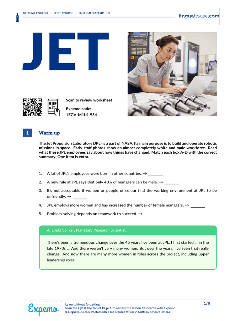 Jet British English Teacher B1 B2 | PDF