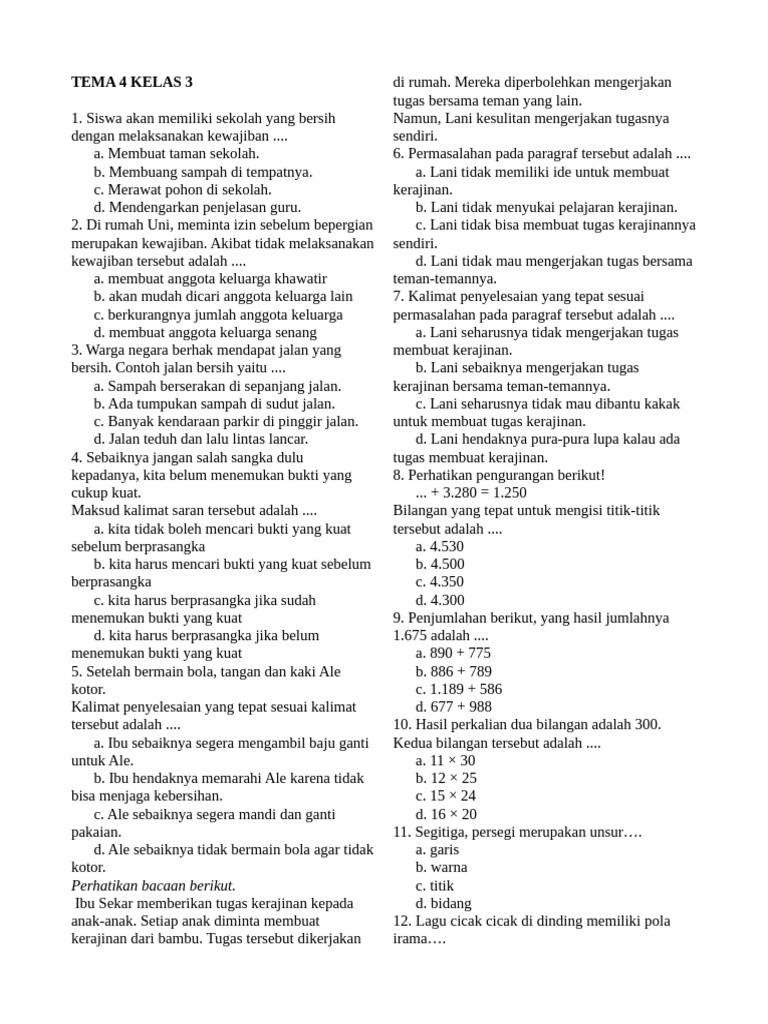 Tema 4 Kls 3 | PDF