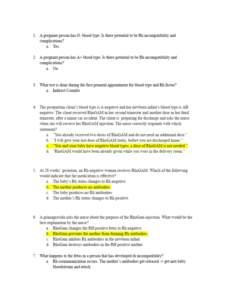 Module 3 Study Guide OB ANSWERs | PDF
