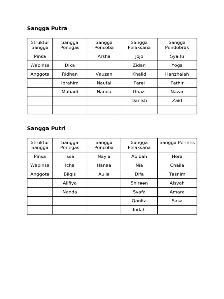 Struktur Sangga Pramuka | PDF