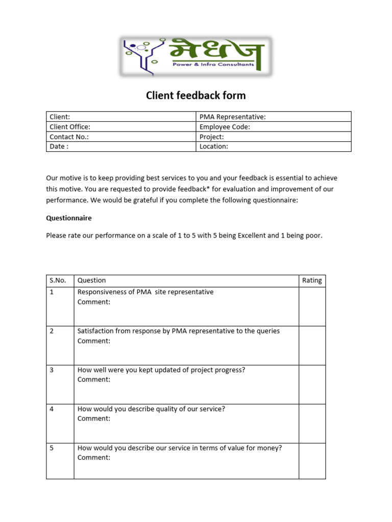 Client_feedback_form | PDF