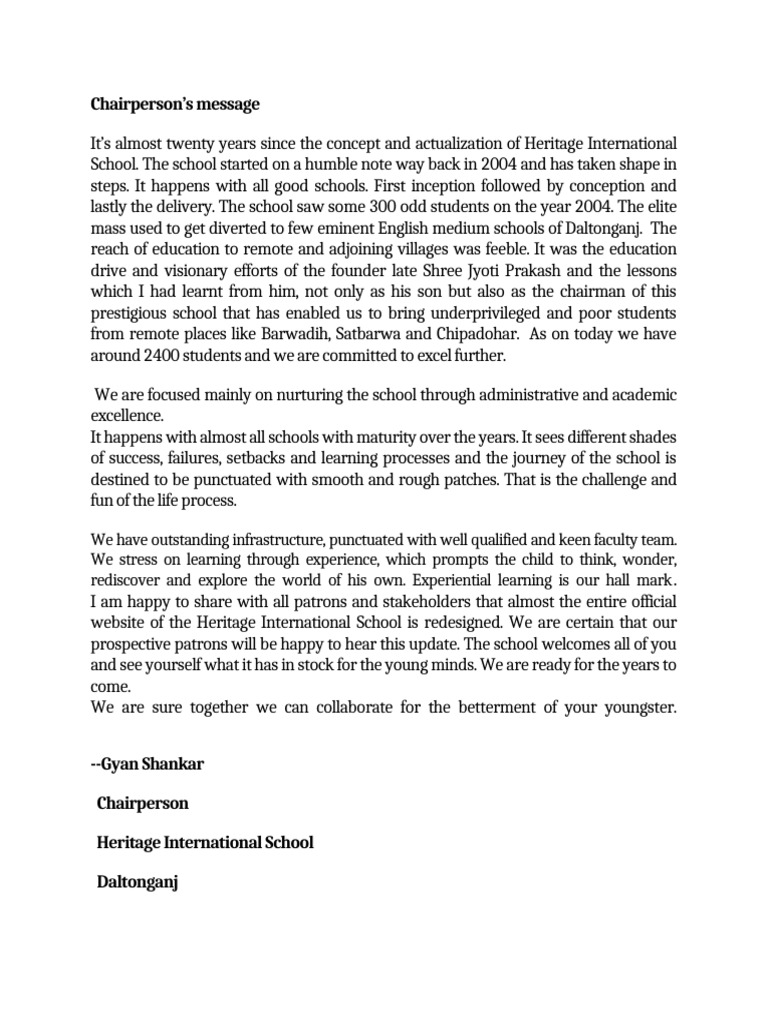 Chairman's Speech | PDF