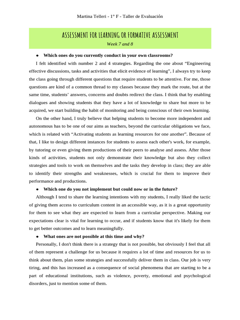 The assessment process - Task 2 | PDF