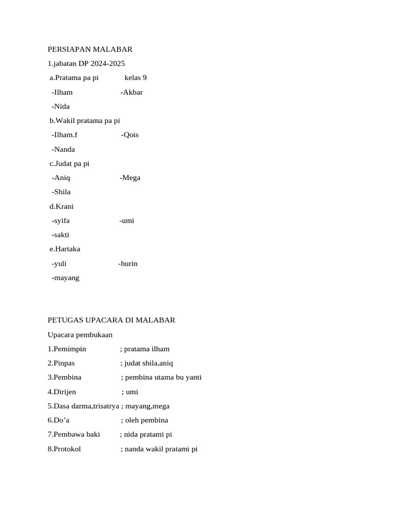 Persiapan Malabar | PDF