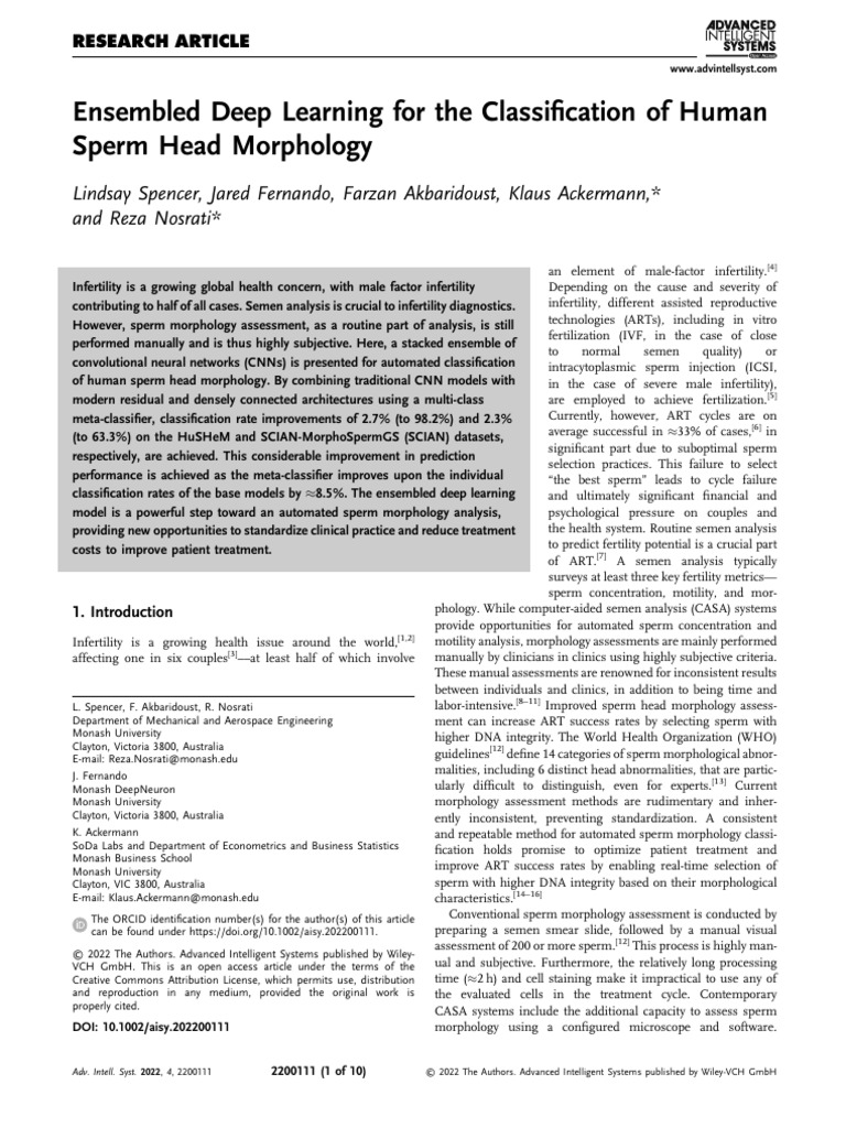 Advanced Intelligent Systems - 2022 - Spencer - Ensembled Deep Learning for the Classification ...