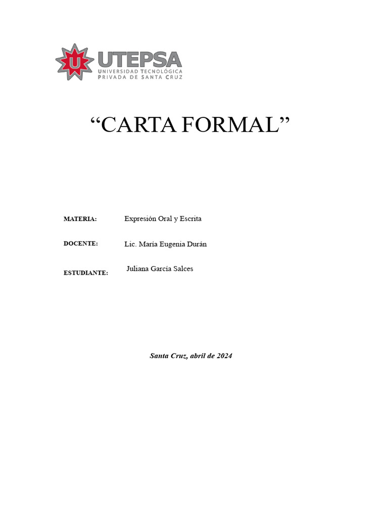 Carta Formal | PDF
