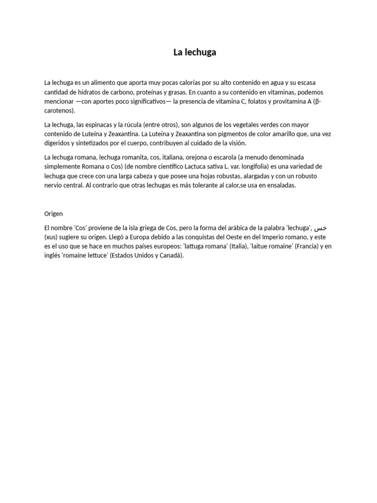 La Lechuga | PDF