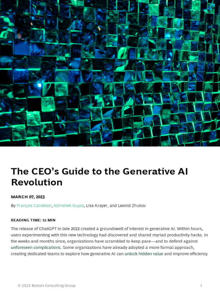 Ceo Guide To Ai Revolution | PDF