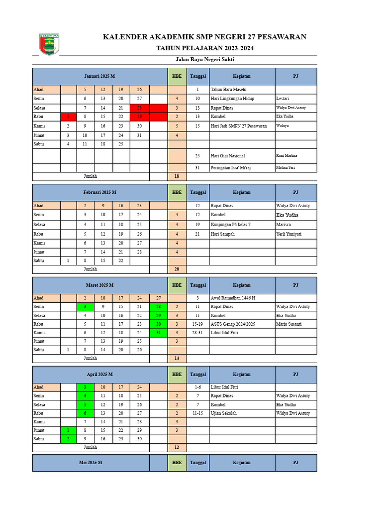 Kalender Pendidikan | PDF