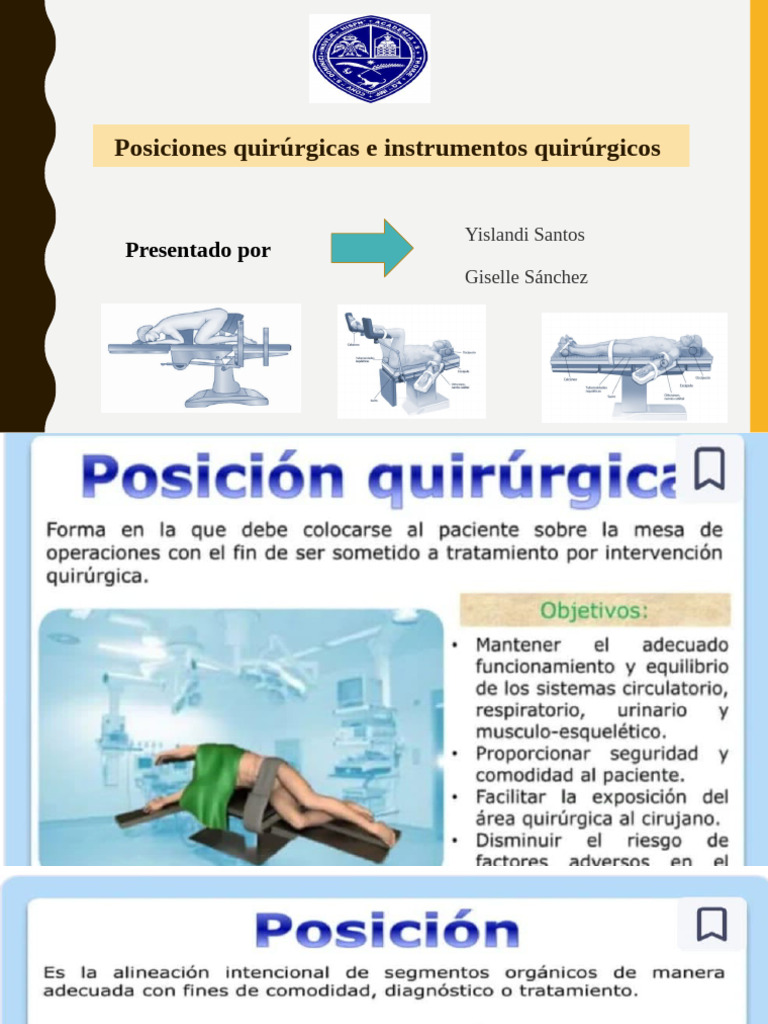 Posicones Quirurgicas e Instrumentos Quirurgico | PDF