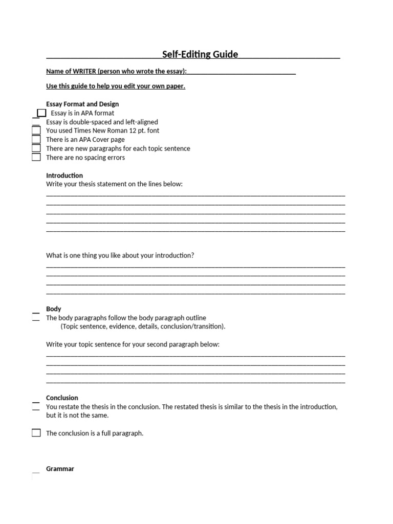 Self and Peer Review Guide | PDF
