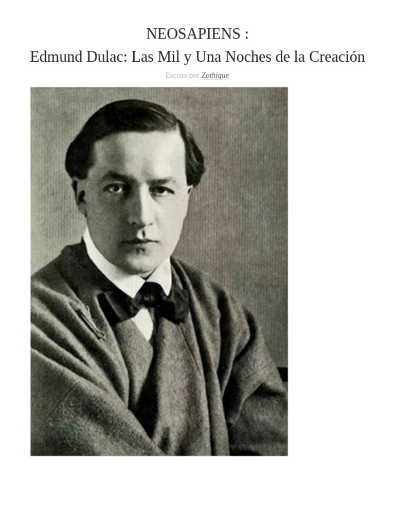 NEOSAPIENS Edmund Dulac Las Mil y Una Noches de La Creación Artículo | PDF