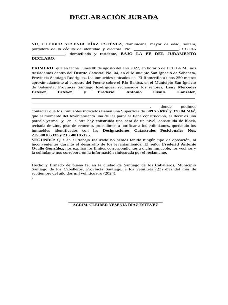 Declaracion Jurada 2 | PDF