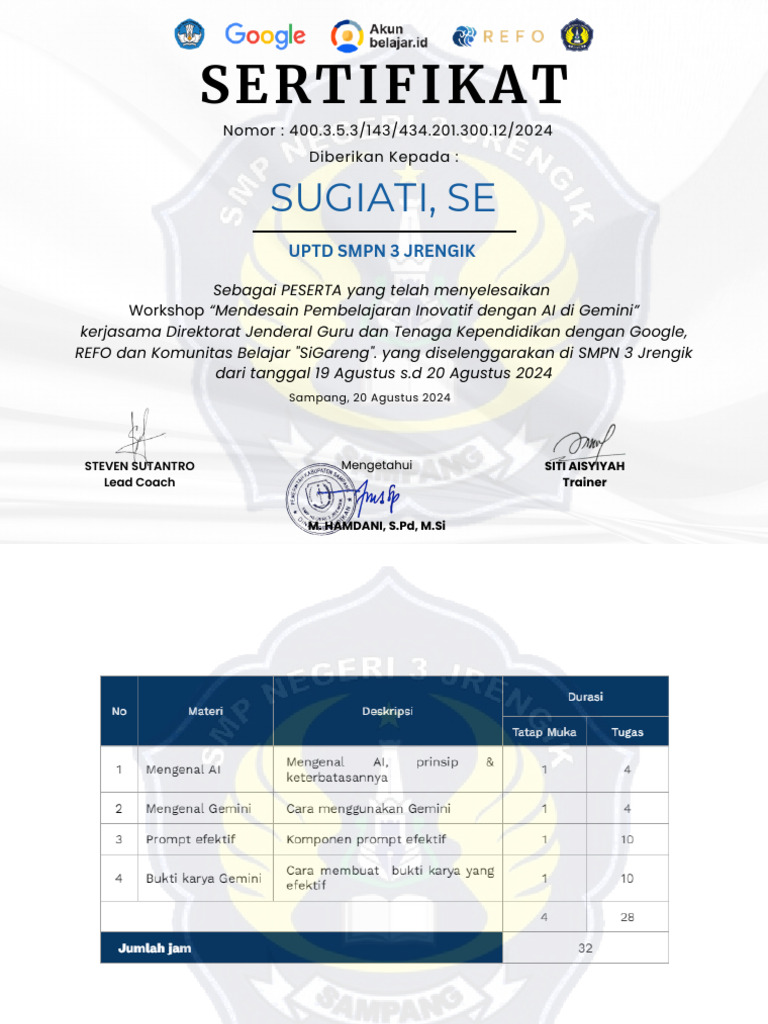 Sugiati - Diklat Sigareng Refo - 7 | PDF