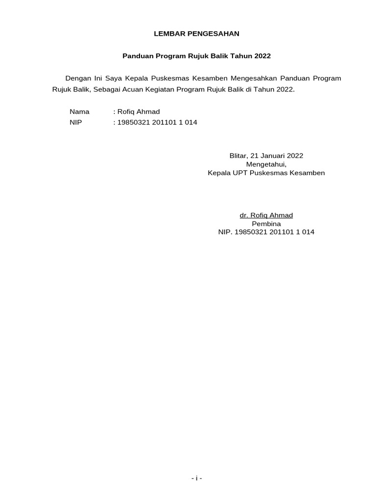 Lembar Pengesahan PRB | PDF