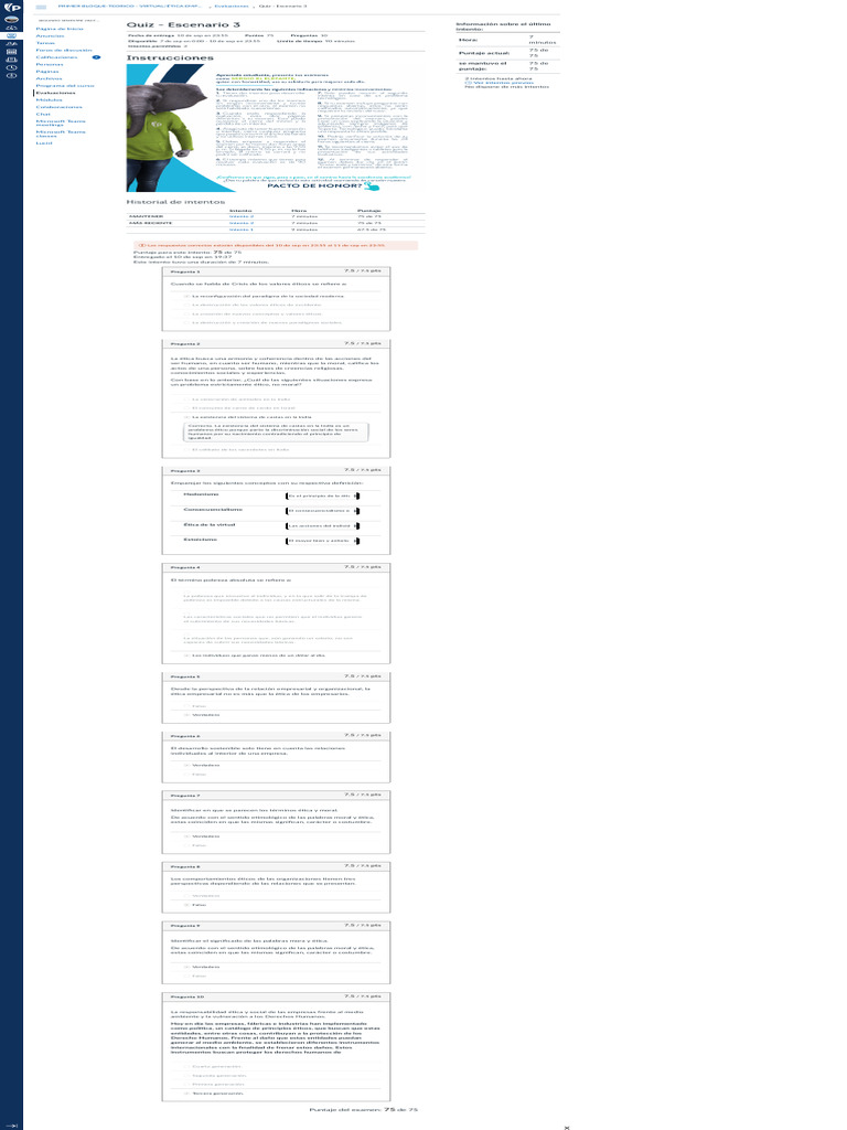 Quiz - Escenario 3 PRIMER BLOQUE-TEORICO - VIRTUALÉTICA EMPRESARIAL - (GRUPO B04) | PDF