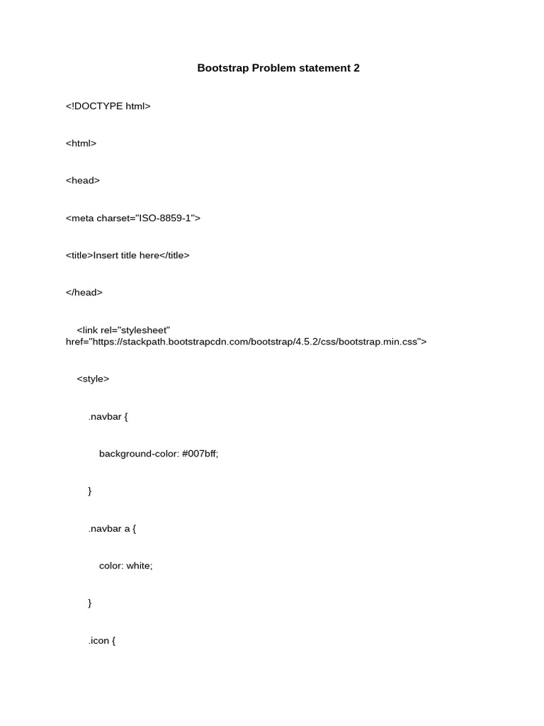 Bootstrap Problem Statement 2 | PDF