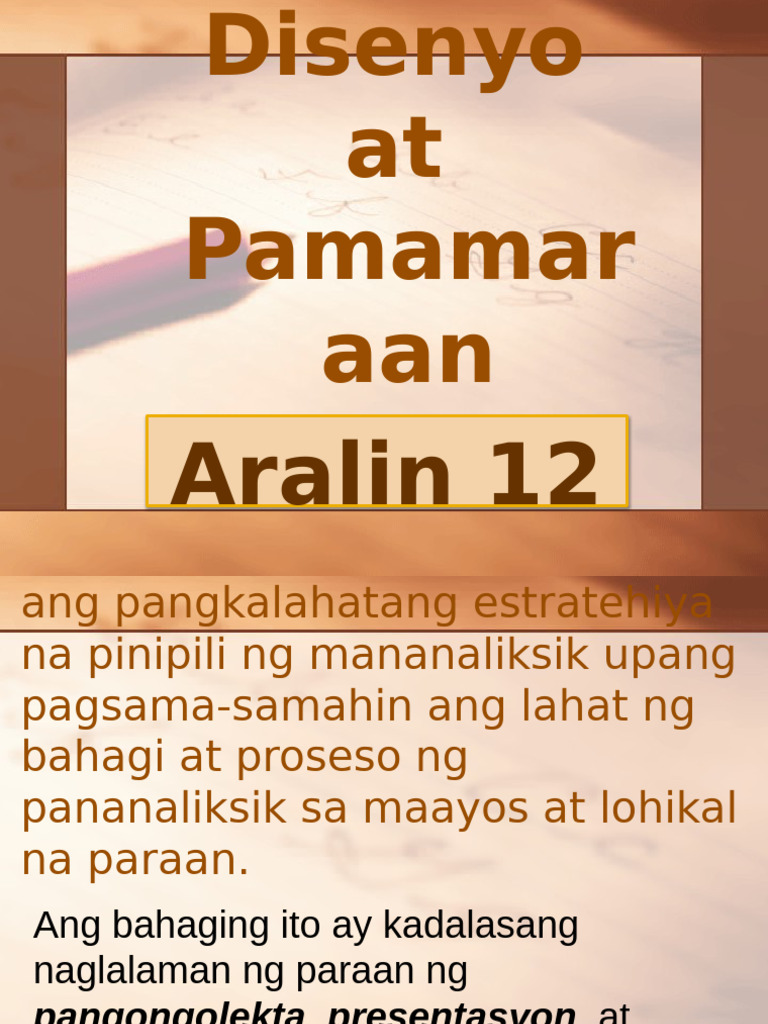 A12 Disenyo at Pamamaraan | PDF