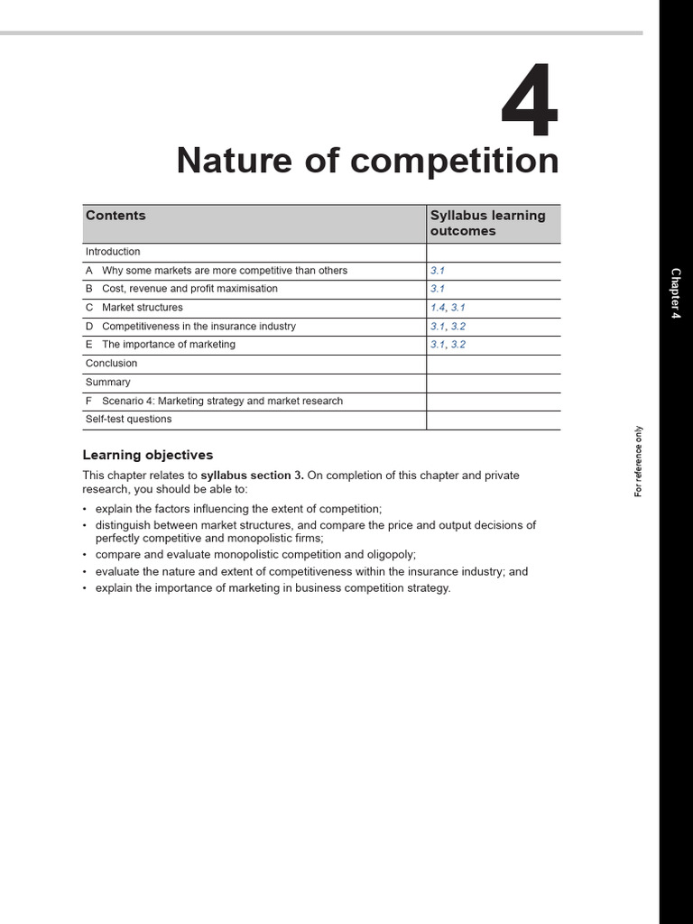 Chapter 4 Nature of Competition | PDF