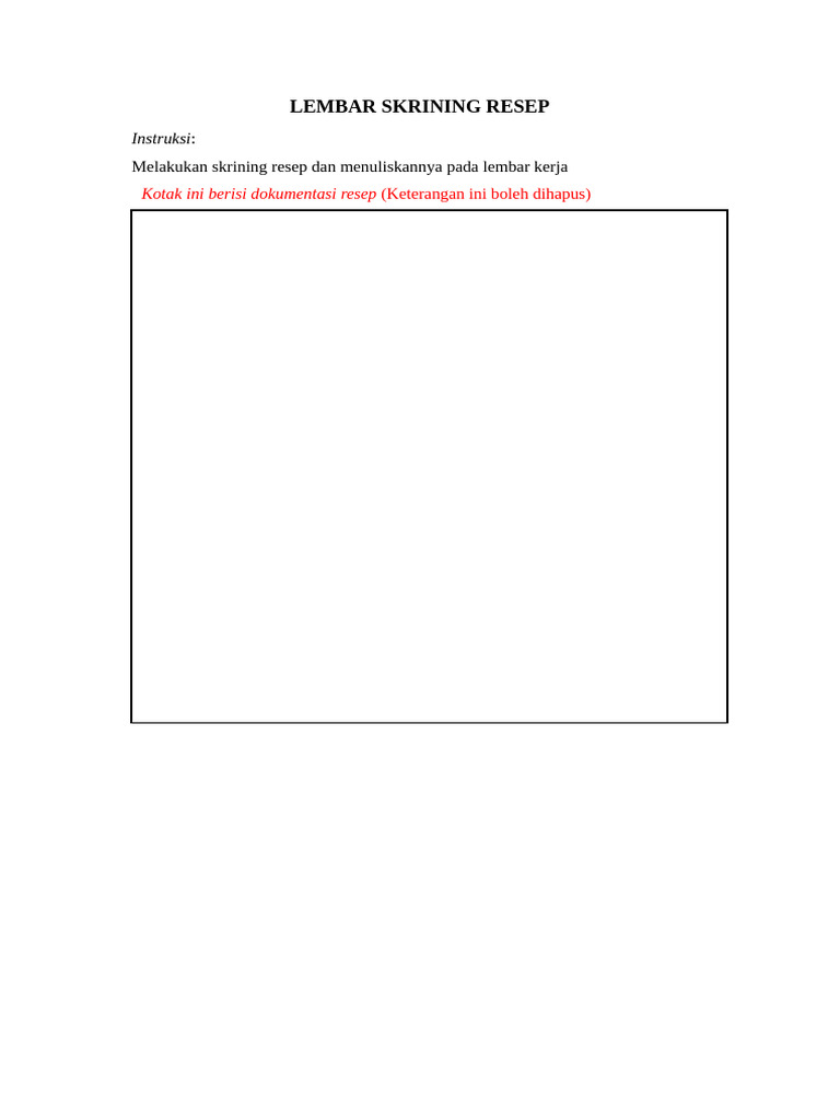 Lembar Skrining Resep | PDF