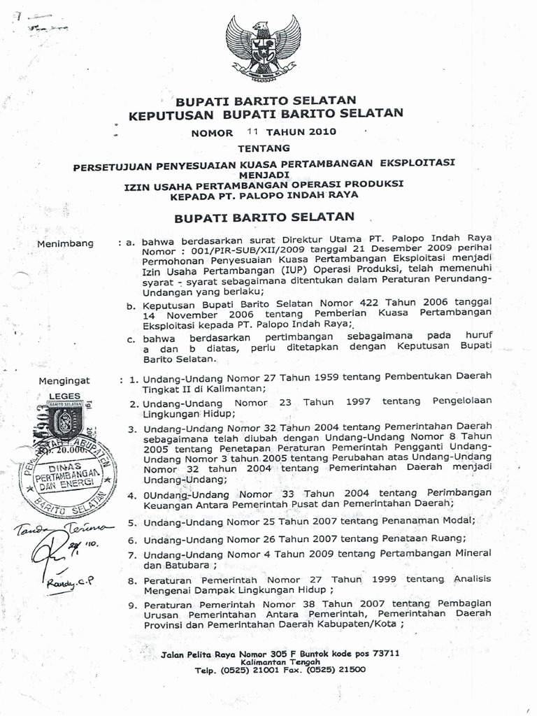 Iup Op PT Palopo Indah Raya | PDF