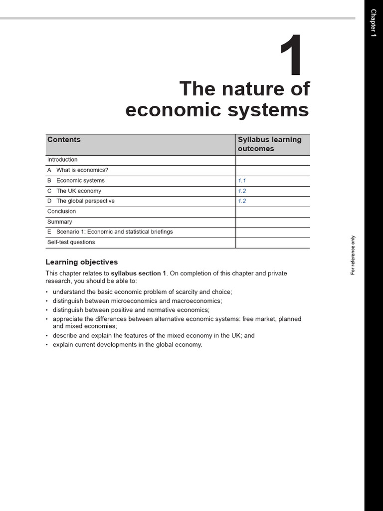 Chapter 1 Nature of Economic System | PDF