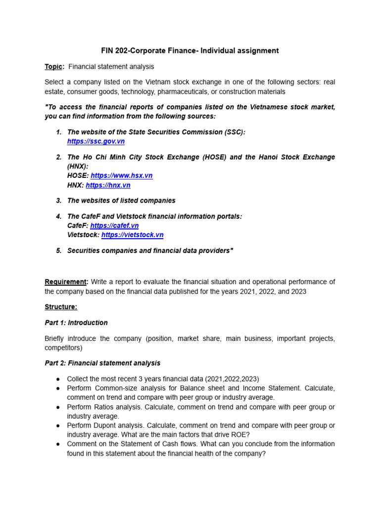 FIN202 Individual Assignment | PDF