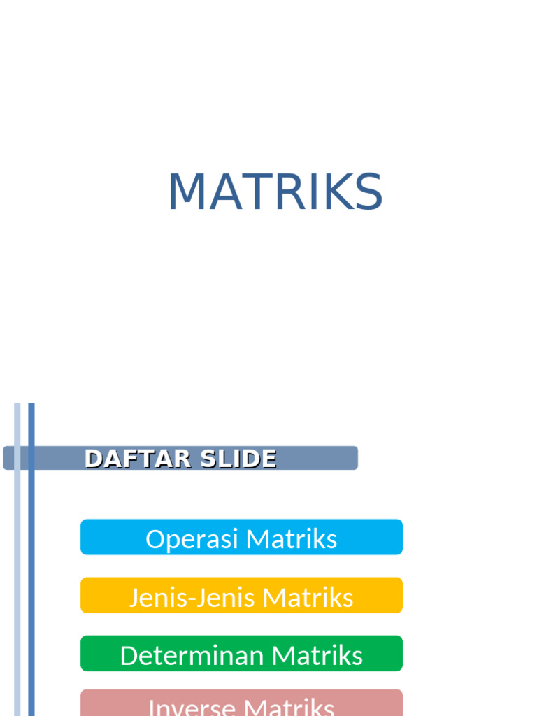 Pertemuan Ke-5 Matriks | PDF