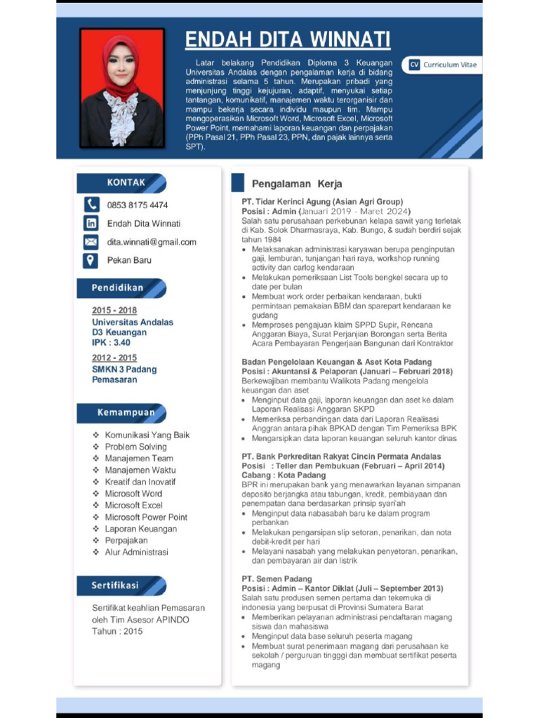 CV Endah Dita Winnati | PDF