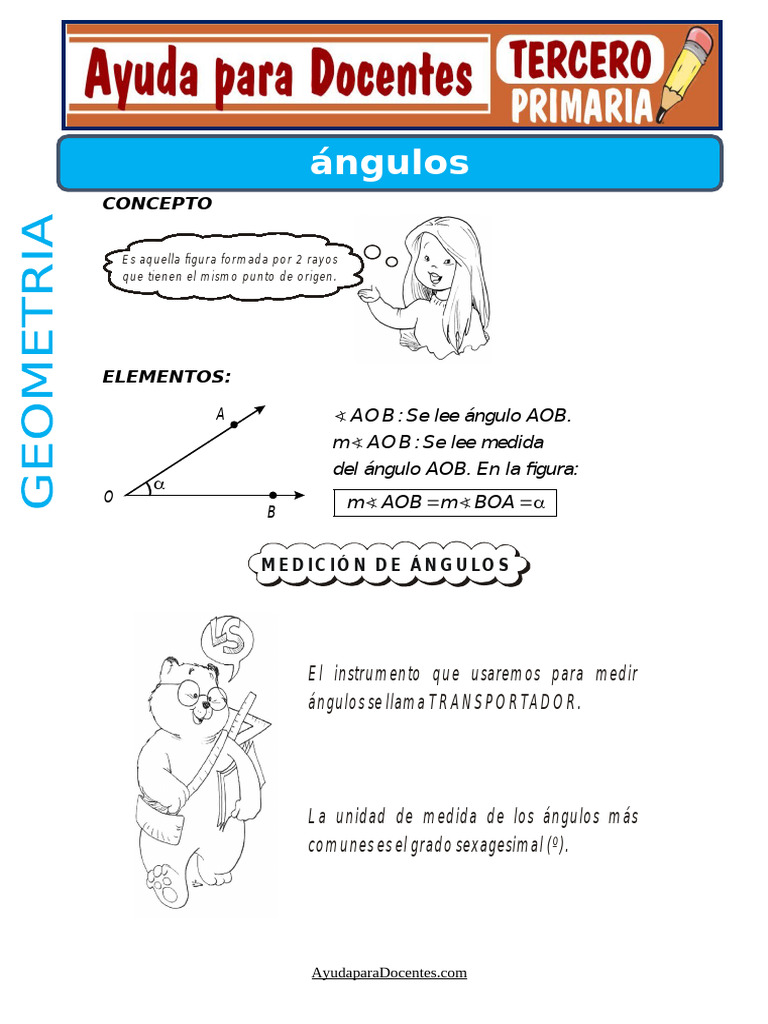Ejemplos de Los Angulos Para Tercero de Primaria | PDF